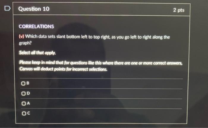 Solved CORRELATIONS (iv) Which data sets slant top left to | Chegg.com