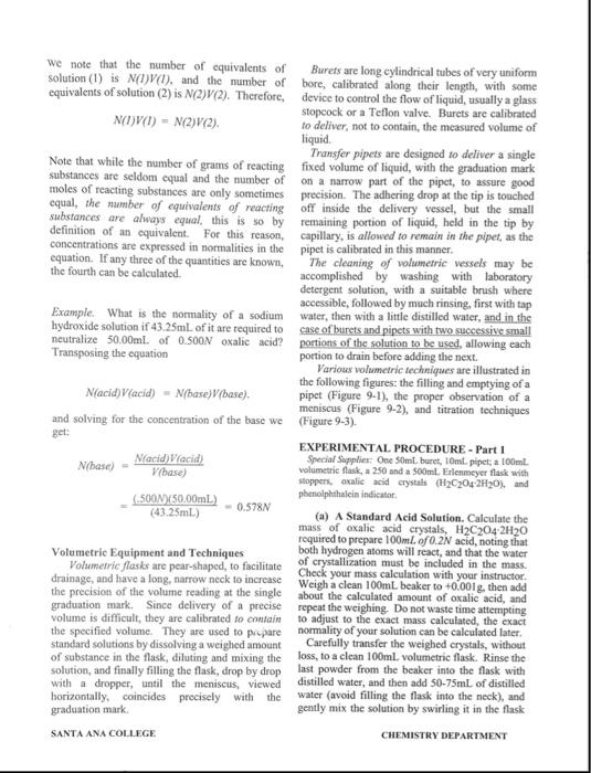 Solved Equivalent Mass Volume The Term Equivalent Mass As 3300