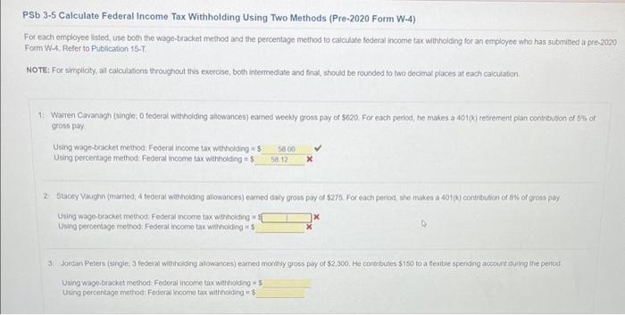 Solved Sb 3-5 Calculate Federal Income Tax Withholding Using | Chegg.com