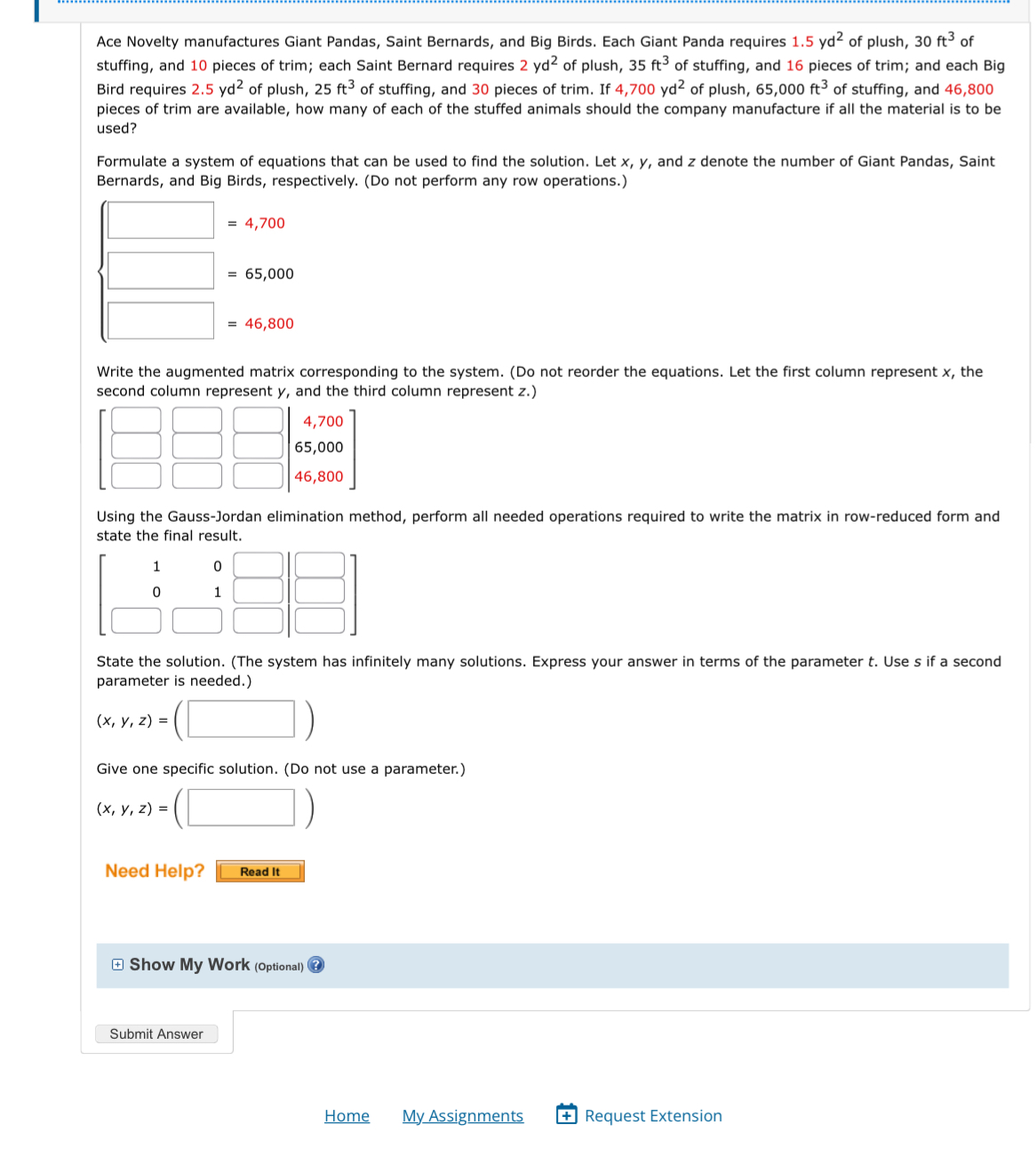 Solved Ace Novelty manufactures Giant Pandas, Saint | Chegg.com