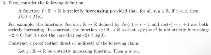 Solved 3. First, consider the following definition: A | Chegg.com