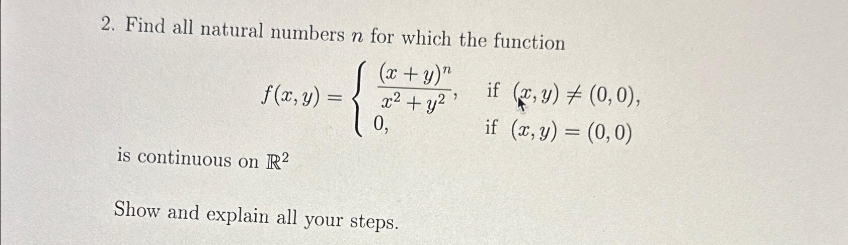 Solved Find all natural numbers n ﻿for which the | Chegg.com