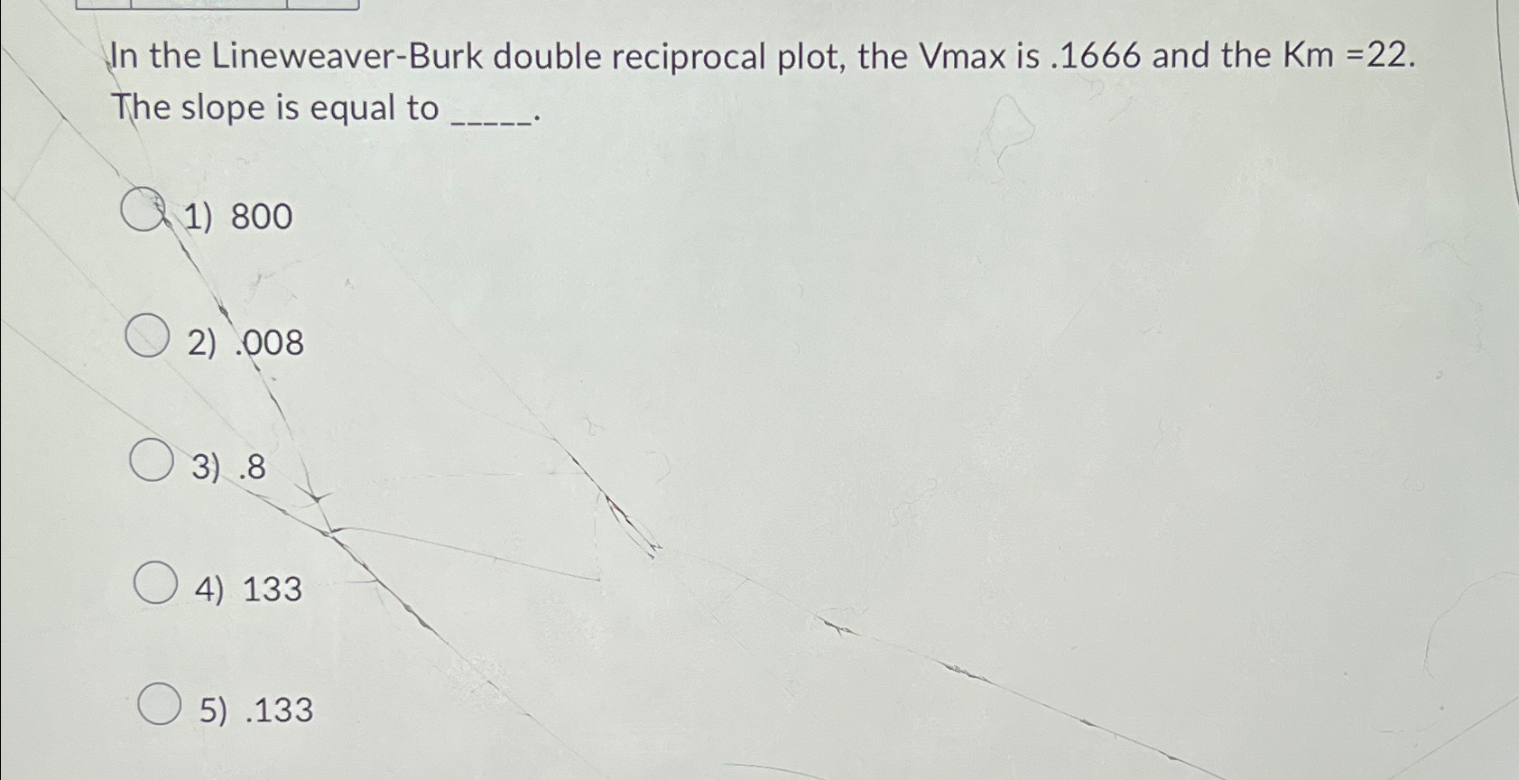 Solved In the Lineweaver-Burk double reciprocal plot, the | Chegg.com