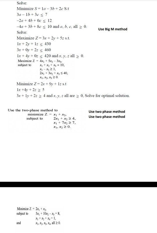 Solved Urgent First Two Lpp Questions By Simplex Method