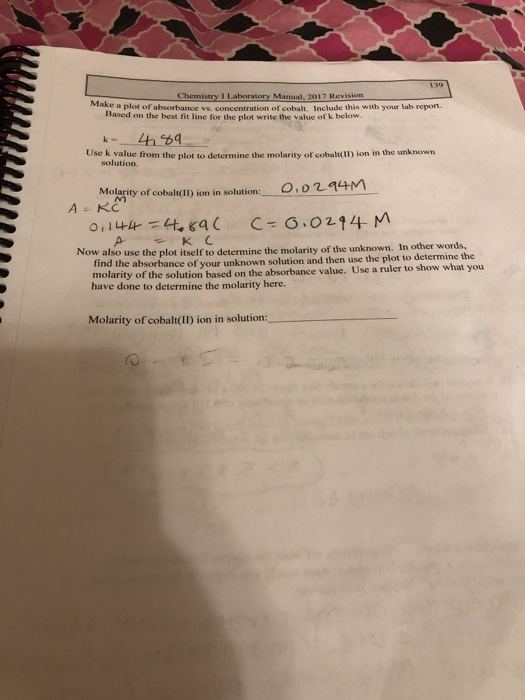 Solved plz confirm answer for molarity of cobalt 2 ion | Chegg.com