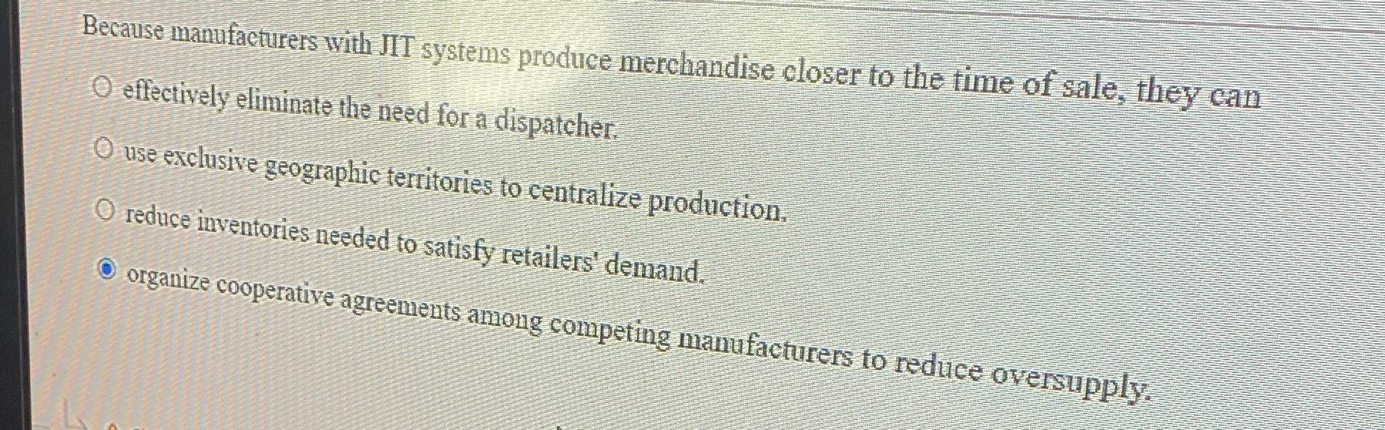 Solved Because manufacturers with JT systems produce | Chegg.com