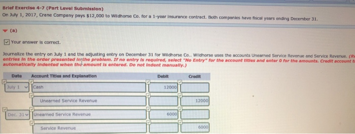 Solved Exercise 4-7 (Part Level Submission) July 1, 2017, | Chegg.com