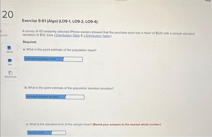 Solved Exercise 9-61 (Algo) (LO9-1, LO9-2, LO9-4) A survey | Chegg.com