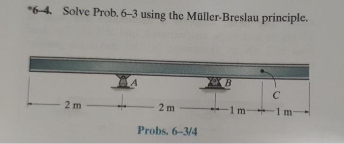 Solved *6-4. Solve Prob. 6-3 using the Müller-Breslau | Chegg.com Solved *6-4. Solve Prob. 6-3 using the Müller-Breslau | Chegg.com