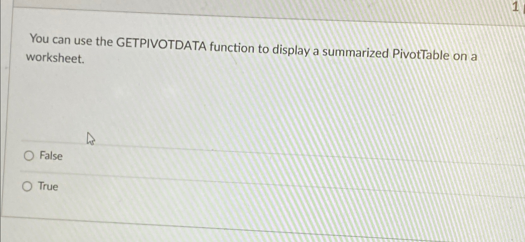 Solved You can use the GETPIVOTDATA function to display a | Chegg.com