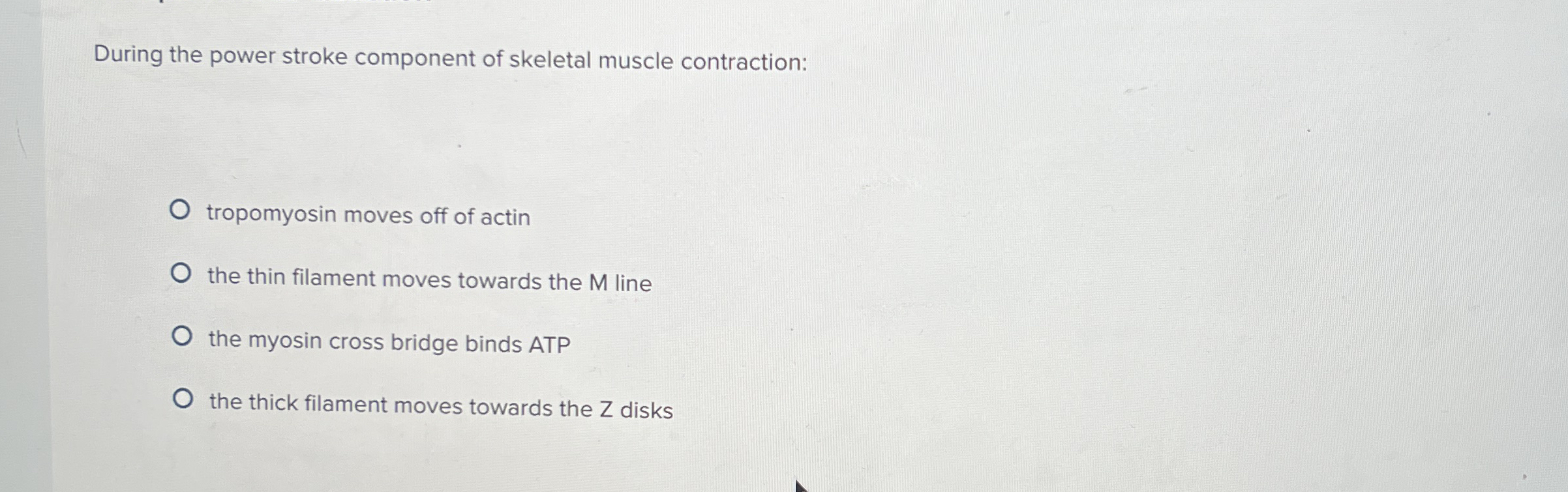 During the power stroke component of skeletal muscle | Chegg.com