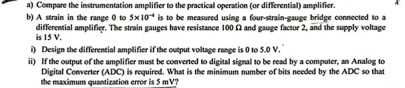Solved a) ﻿Compare the instrumentation amplifier to the | Chegg.com