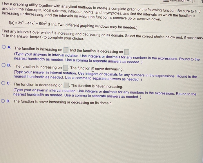 Solved Use a graphing utility together with analytical | Chegg.com