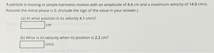 Solved A particle is moving in simple harmonic motion with | Chegg.com