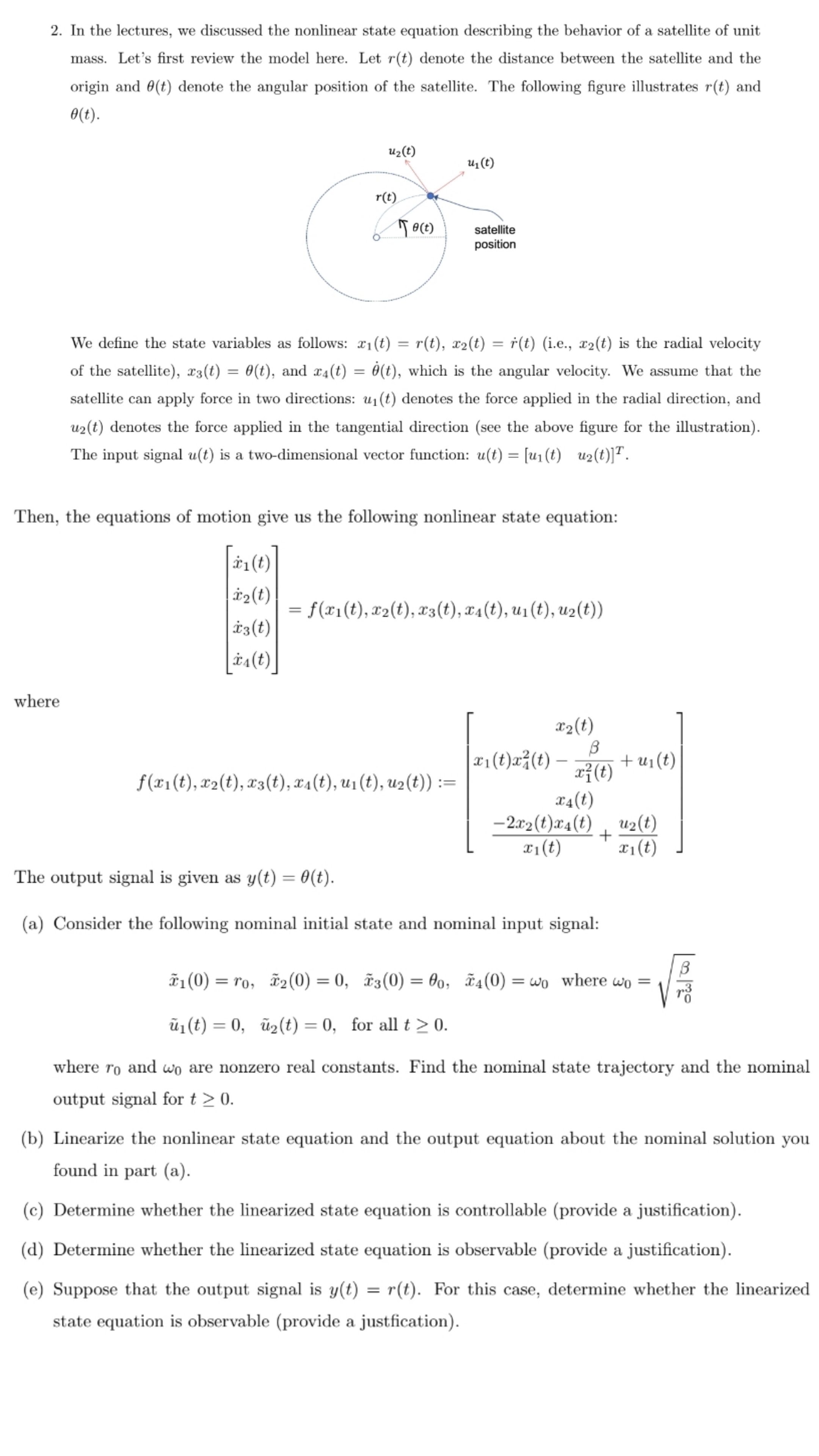 In the lectures, we discussed the nonlinear state | Chegg.com