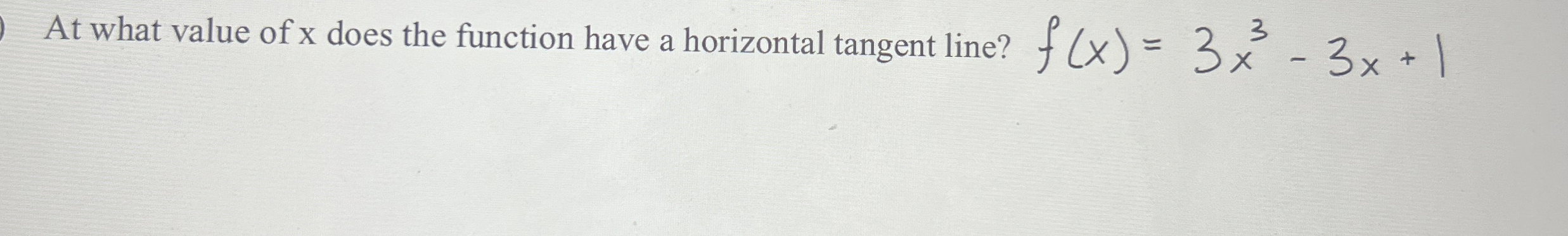 Solved At what value of x ﻿does the function have a | Chegg.com