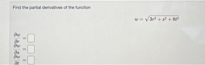 Solved Find the first partial derivatives of f(x,y)=4x+y4x−y | Chegg.com