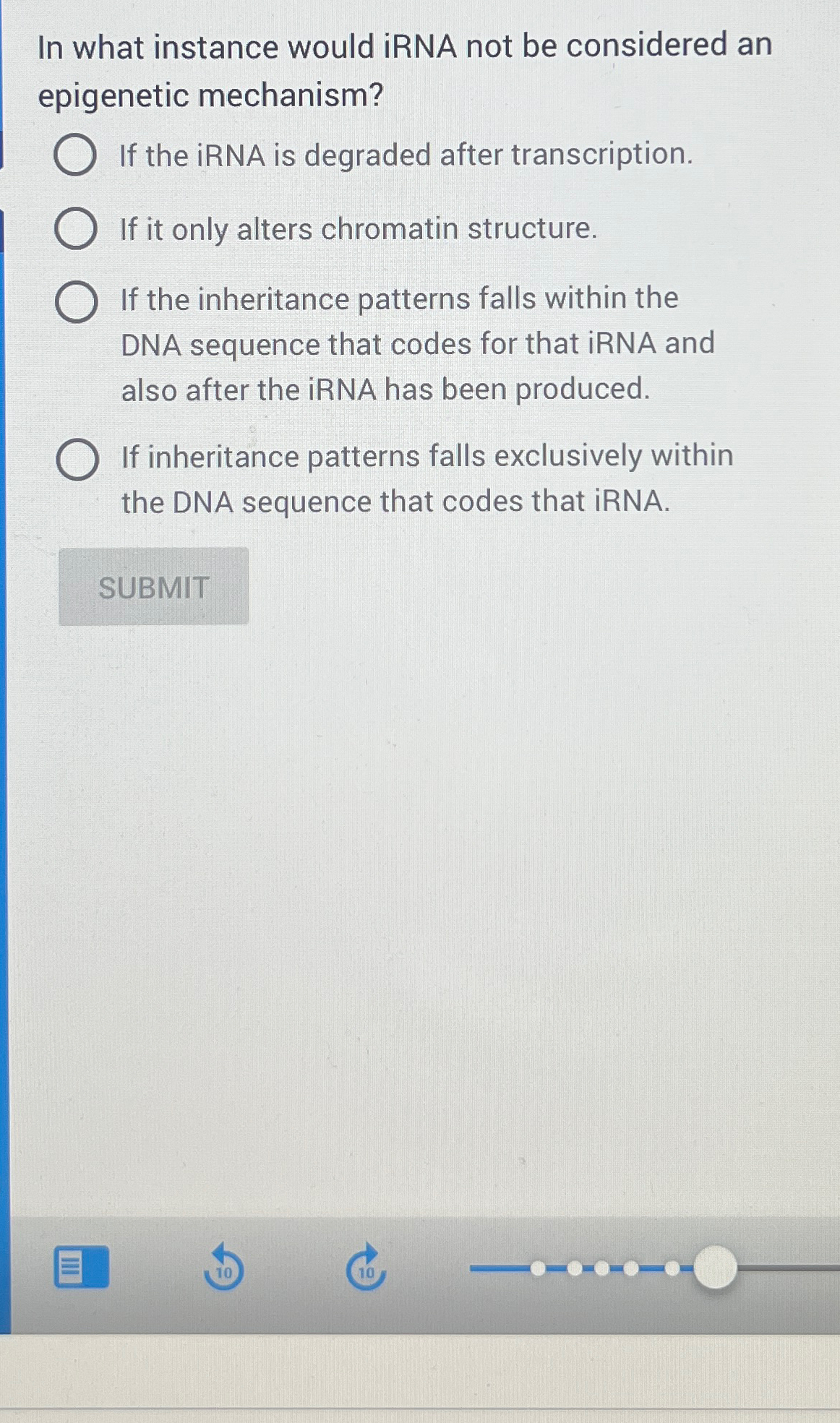 Solved In what instance would iRNA not be considered an | Chegg.com