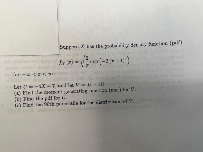 Solved Suppose X has the probability density function (pdf) | Chegg.com
