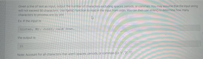 Solved Given A Line Of Text As Input Output The Number Of