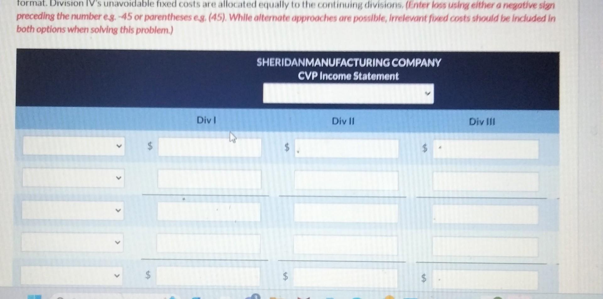Solved Sheridan Manufacturing Company has four operating | Chegg.com