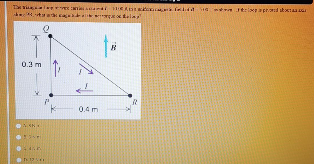 Solved The triangular loop of wire carries a current I= | Chegg.com