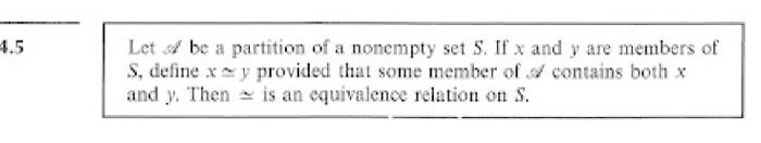 Solved Let A be a partition of a nonempty set S. If x and y | Chegg.com