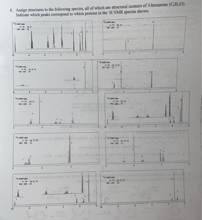 Solved 6. Assign structures to the following spectra, all of | Chegg.com