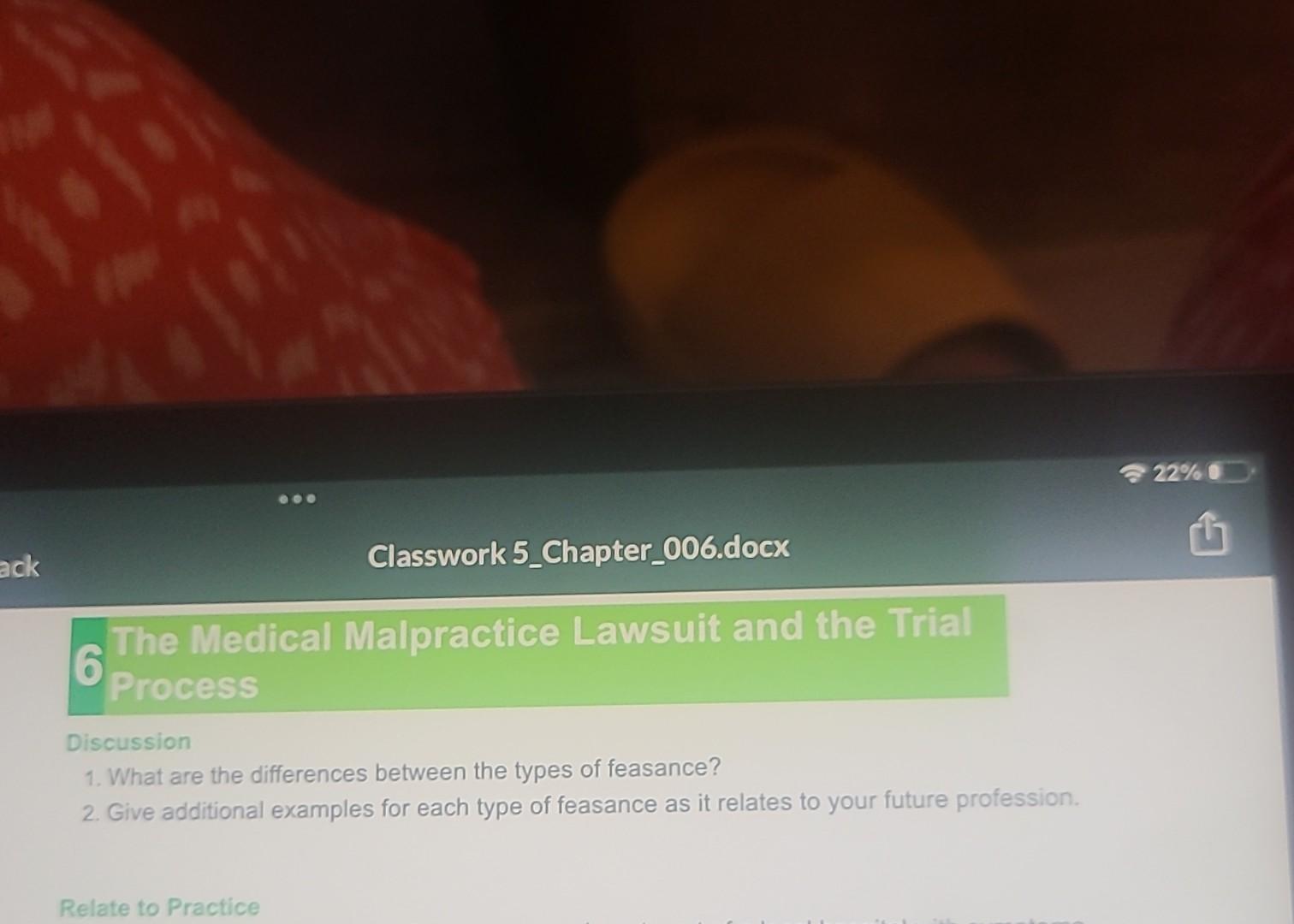 Solved 6 The Medical Malpractice Lawsuit and the Trial | Chegg.com