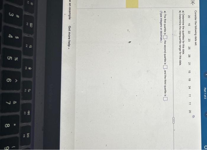 Solved A Determine The Quartiles For This Data B 8775