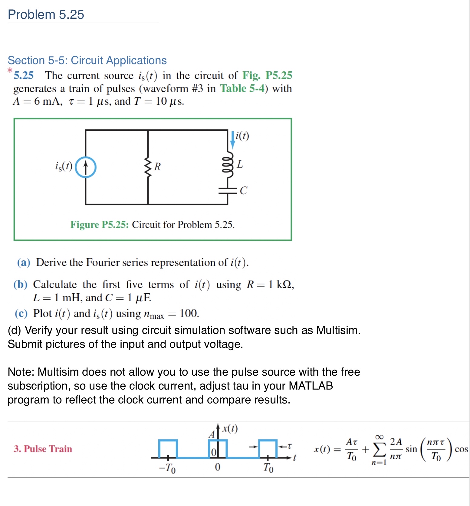 Solved Section 5-5: Circuit Applications*5.25 ﻿The current | Chegg.com