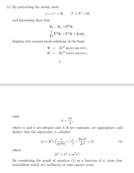 4. (a) The Boussinesq equations of thermal convection | Chegg.com