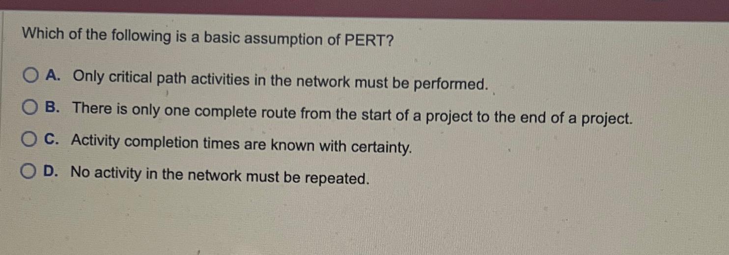Solved Which of the following is a basic assumption of | Chegg.com