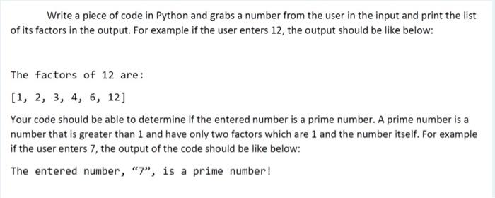 Solved Write a piece of code in Python and grabs a number | Chegg.com