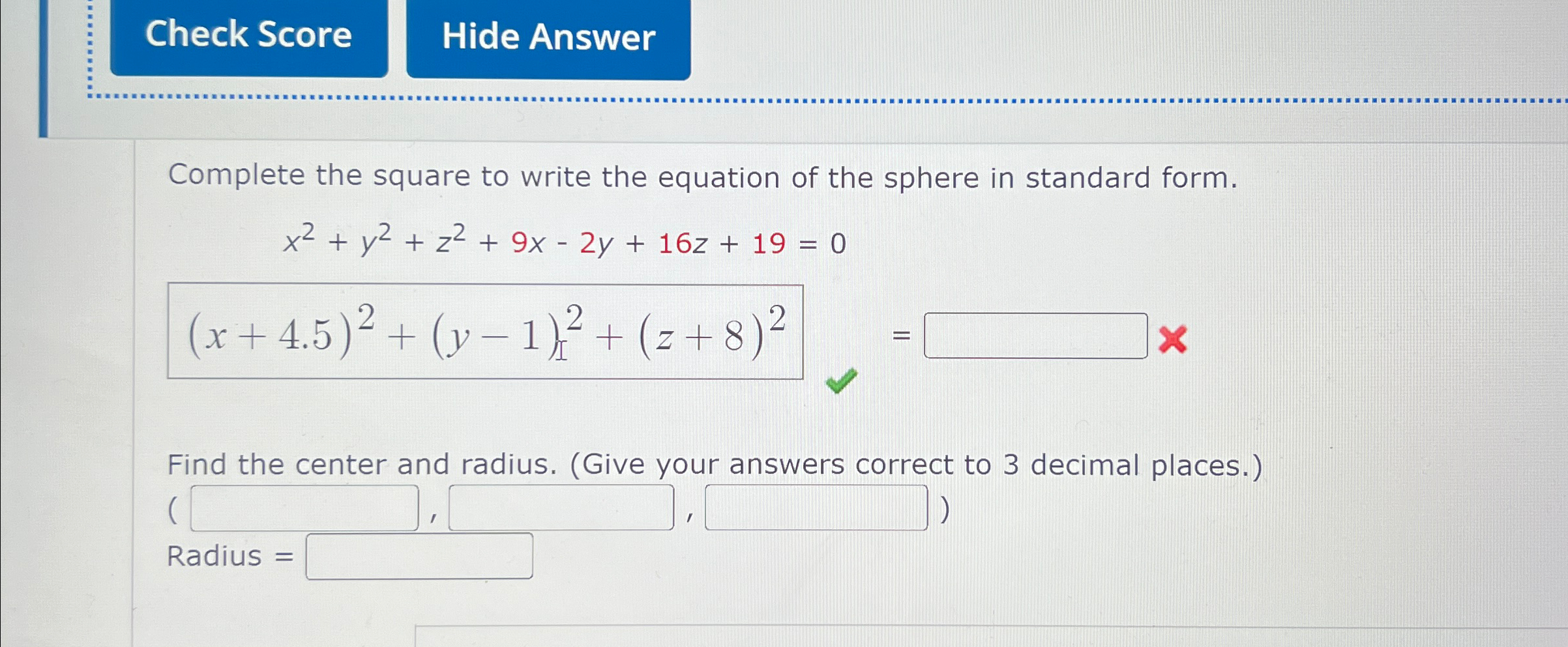Solved Complete the square to write the equation of the | Chegg.com