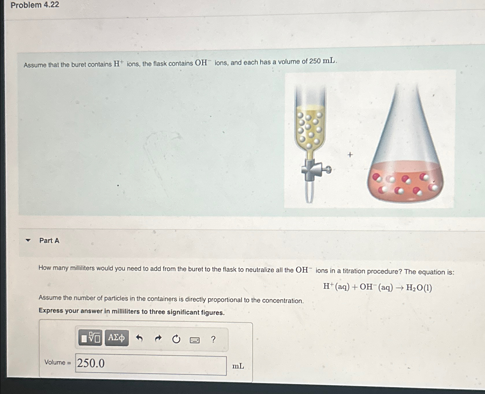 Solved Problem 4.22Assume that the buret contains H+ions, | Chegg.com