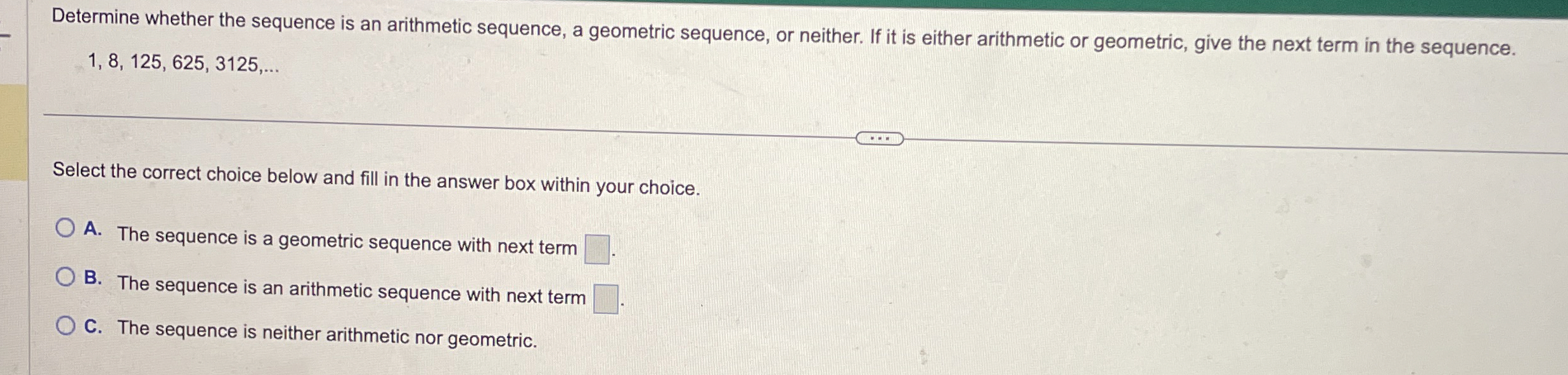 Determine whether the sequence is an arithmetic | Chegg.com