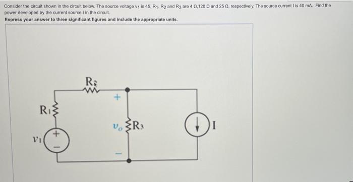 Solved Consider the circuit shown in the circuit below. The | Chegg.com