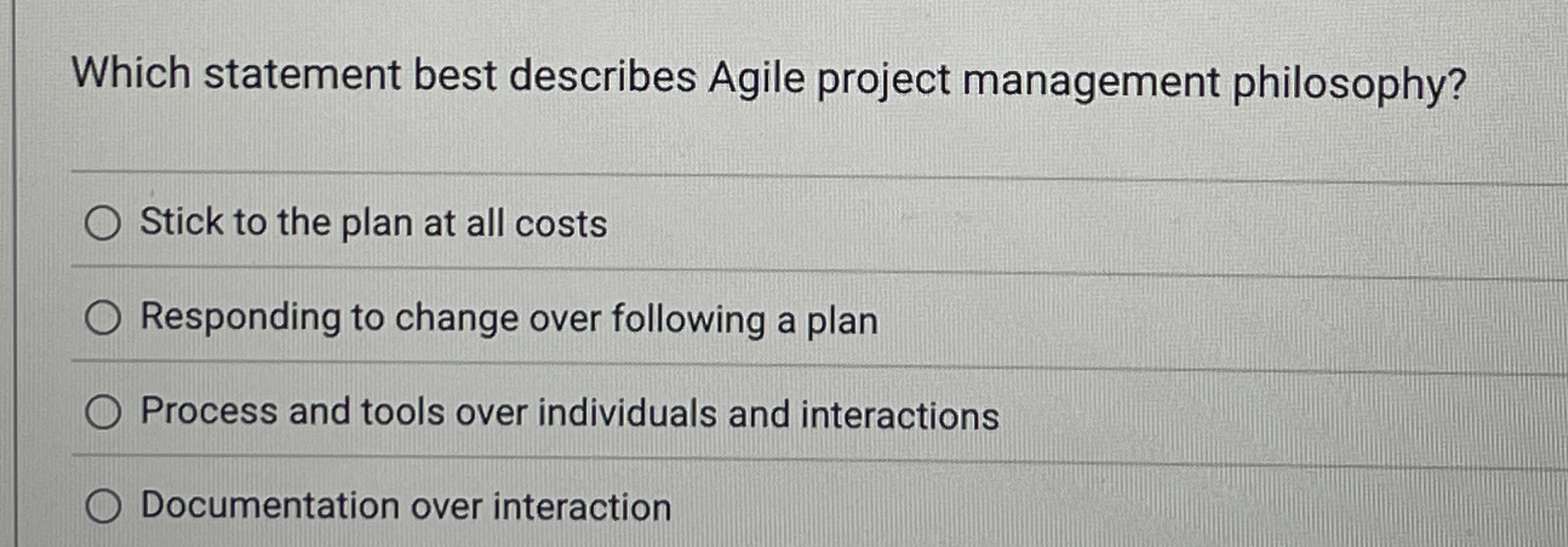 Solved Which statement best describes Agile project | Chegg.com