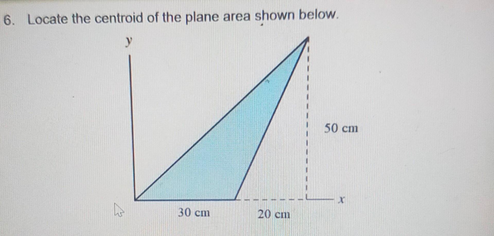 Solved 6. Locate the centroid of the plane area shown below. | Chegg.com