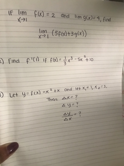 Solved IF lim f(x) = 2 and lim g(x) = 4, find X71 lum, | Chegg.com