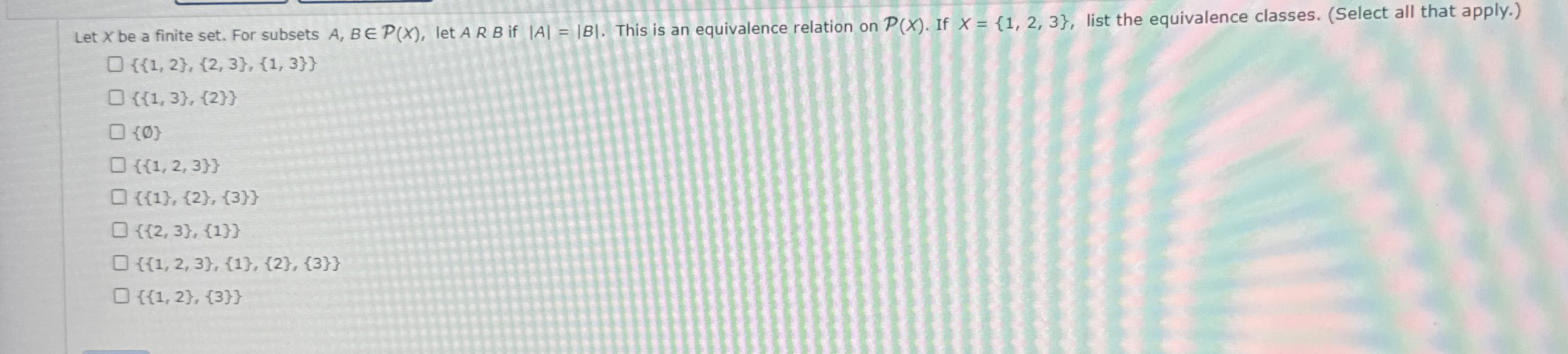 Solved Let x ﻿be a finite set. For subsets A,BinP(x), ﻿let | Chegg.com
