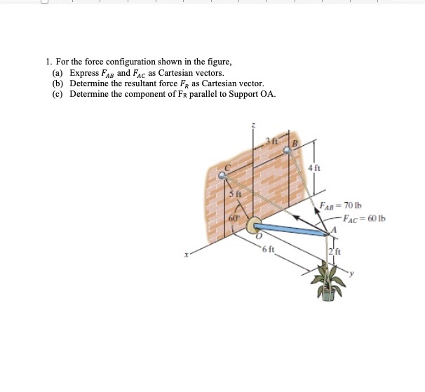 Solved 1 For The Force Configuration Shown In The Figure