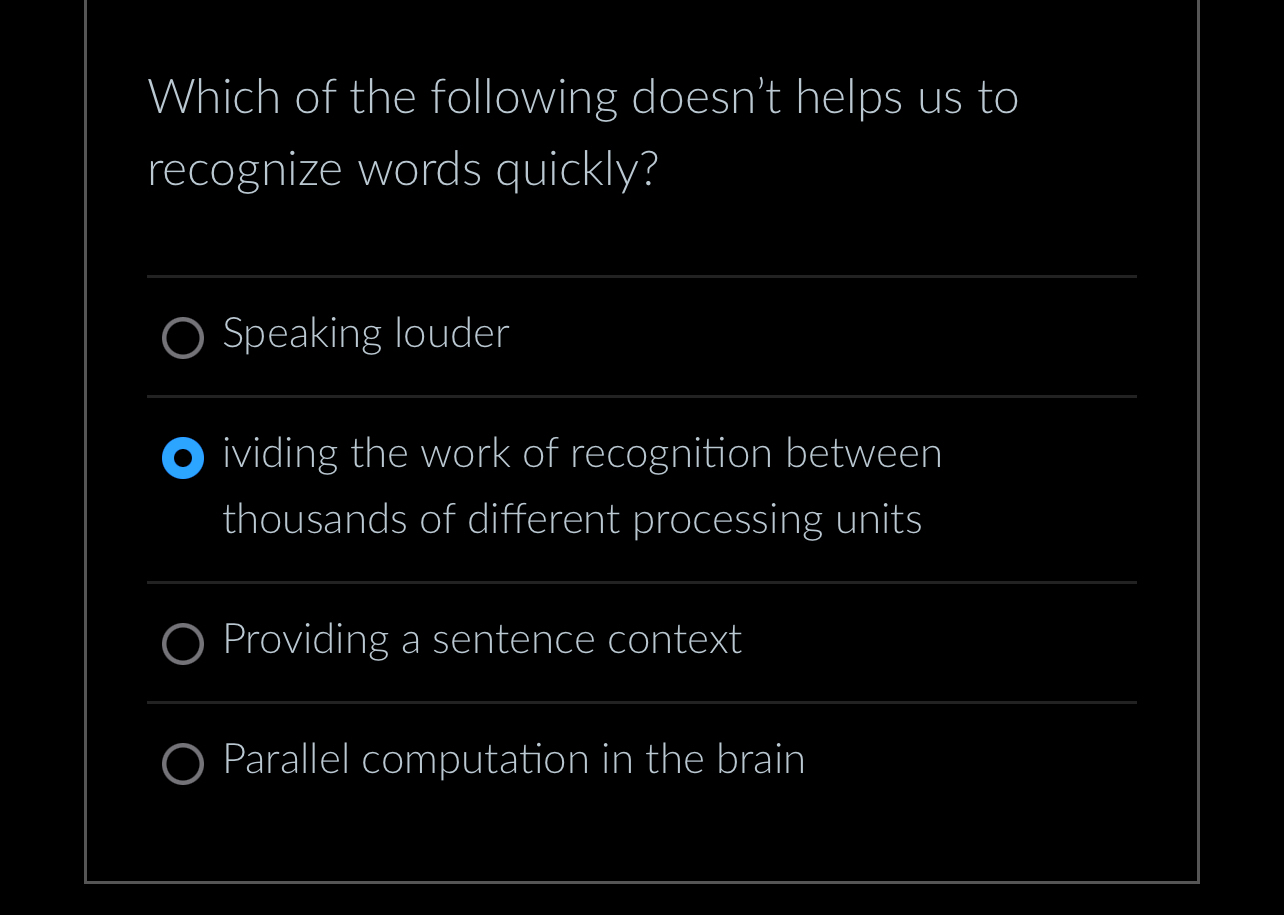 Solved Which of the following doesn't helps us to recognize | Chegg.com