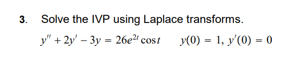 Solved Solve the IVP using Laplace | Chegg.com