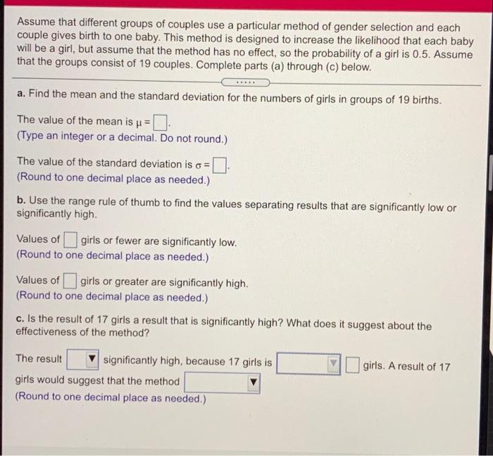Solved Assume that different groups of couples use a | Chegg.com