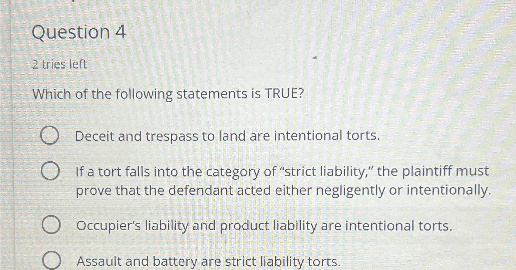 Solved Question 42 ﻿tries leftWhich of the following | Chegg.com