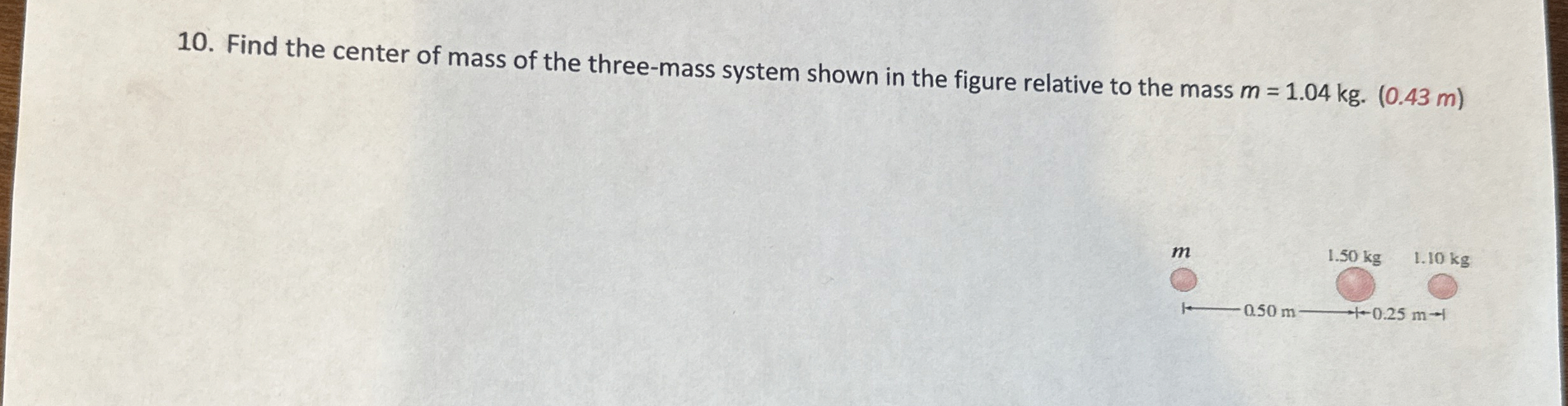 Solved Find the center of mass of the three-mass system | Chegg.com
