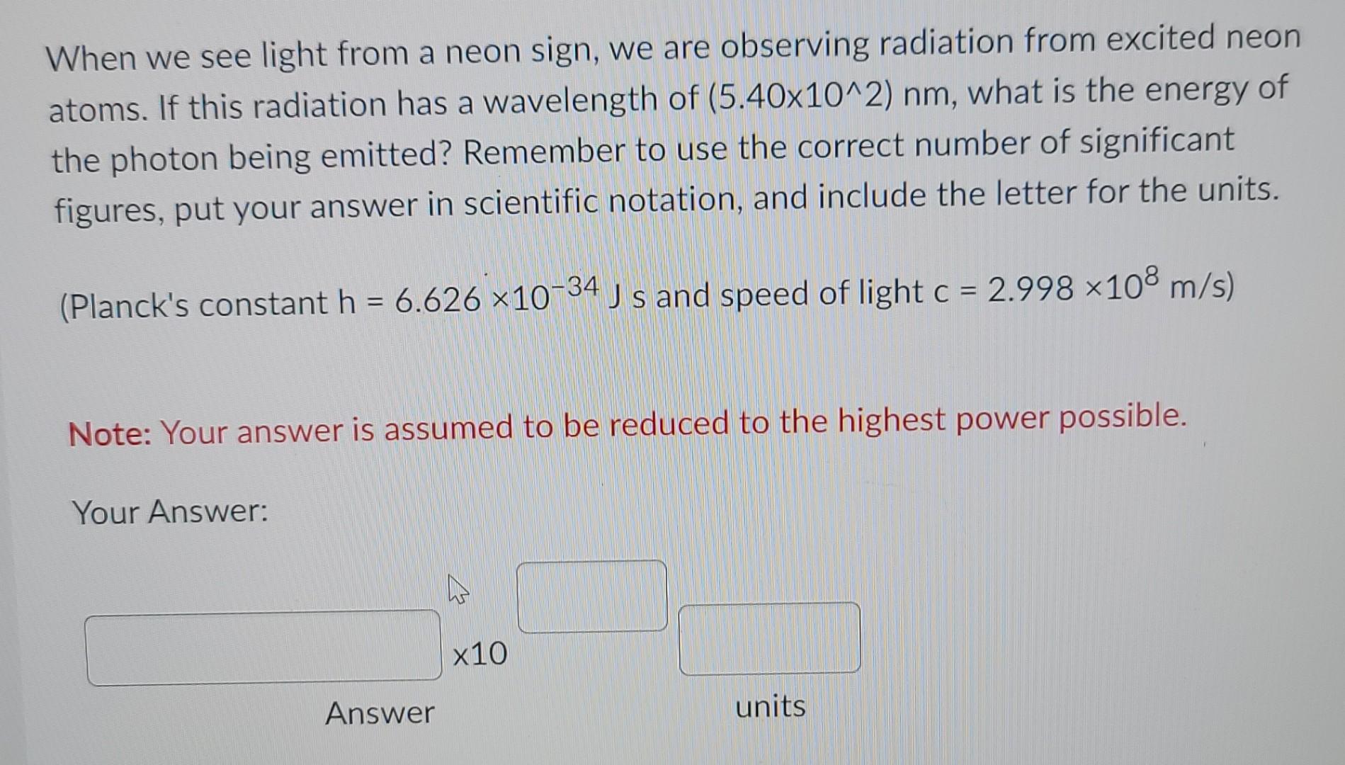 Solved when we see light from a neon sign, we are observing | Chegg.com