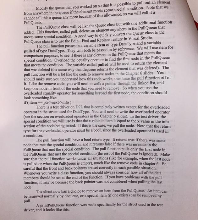 Solved Modify the queue that you worked on so that it is | Chegg.com